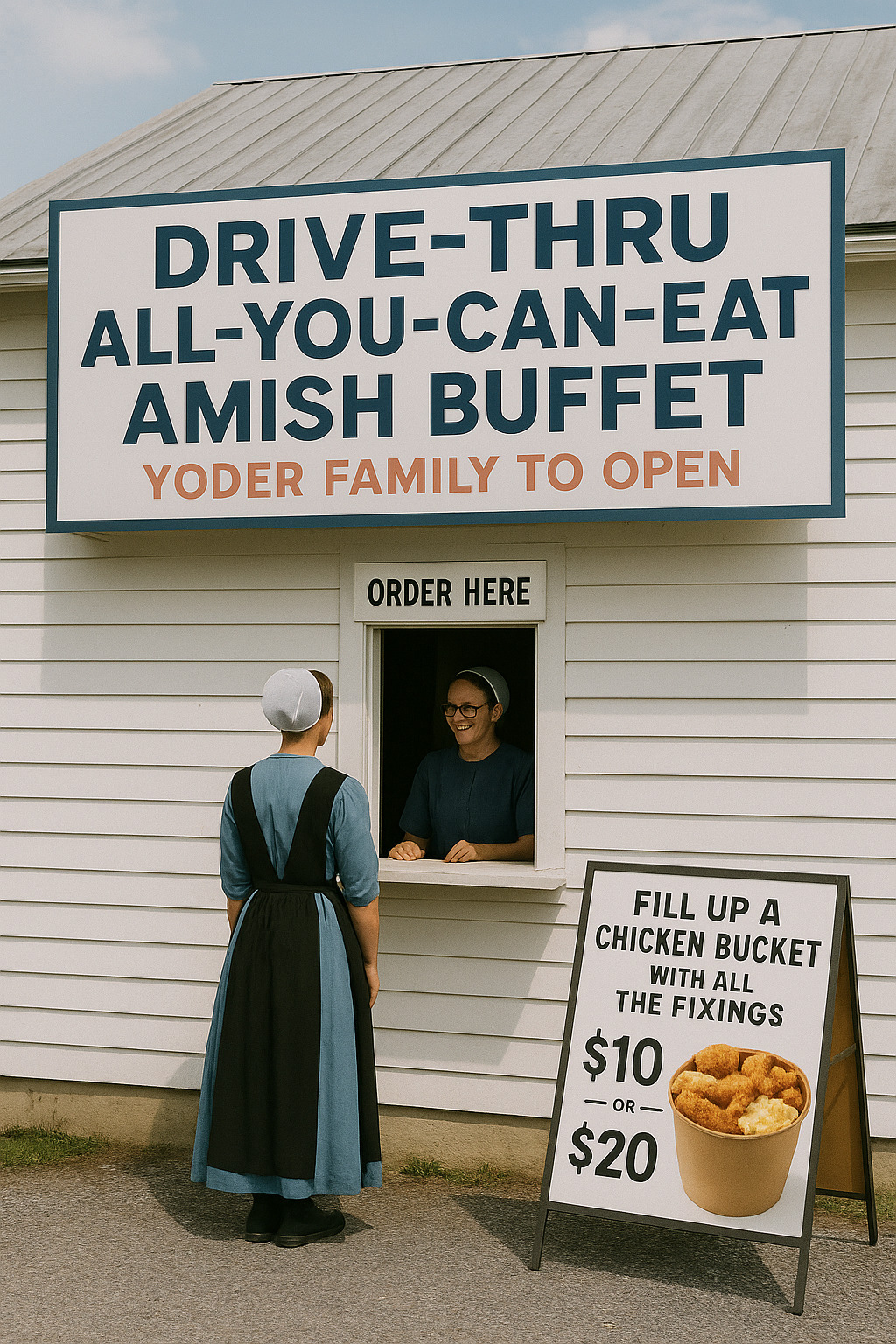 Amish Yoder Family Opens First-Ever Drive-Thru All-You-Can-Eat Amish ...